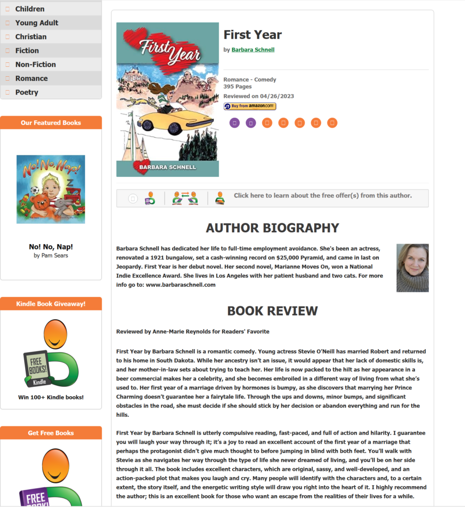 Patting myself on the back – Barbara Schnell, author